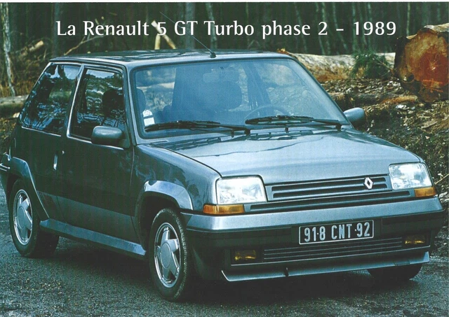 FICHE TECHNIQUE PUBLICITAIRE / Renault 5 Gt Turbo Phase 2 - 1989 EUR 3 ...