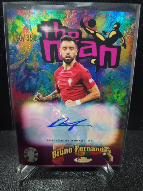 2023 TOPPS FINEST Euro 2024 BRUNO FERNANDES Autograph THE MAN card 110/ ...