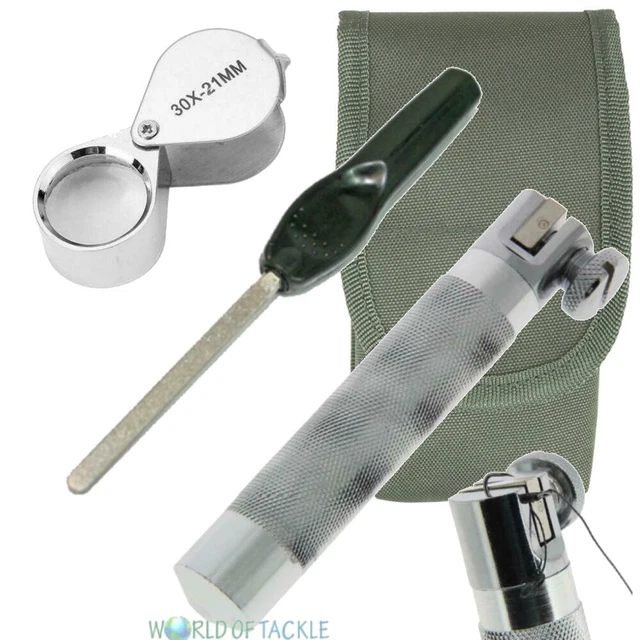 HOOK SHARPENING KIT File Vice Tool Clamp Magnifying Eye and Sharpener £ ...