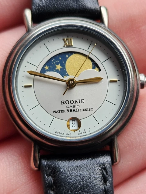 VINTAGE 1995, CASIO, ROOKIE MOONPHASE QUARTZ, Ladies Watch, RKT-281 ...