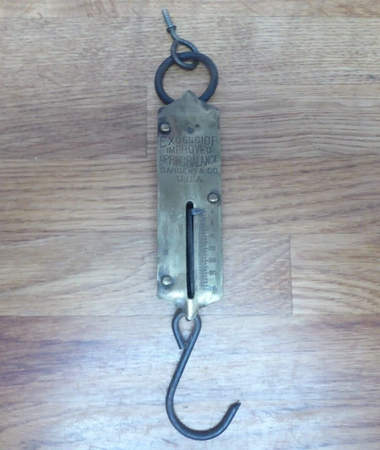 VINTAGE SARGENT & Co Excelsior Improved Spring Balance Brass Scales 25 ...
