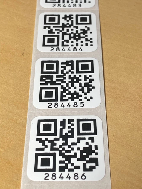 QTY 1000 - Serial Numbered Qr Code Labels Stickers-Waterproof-Durable-1 ...