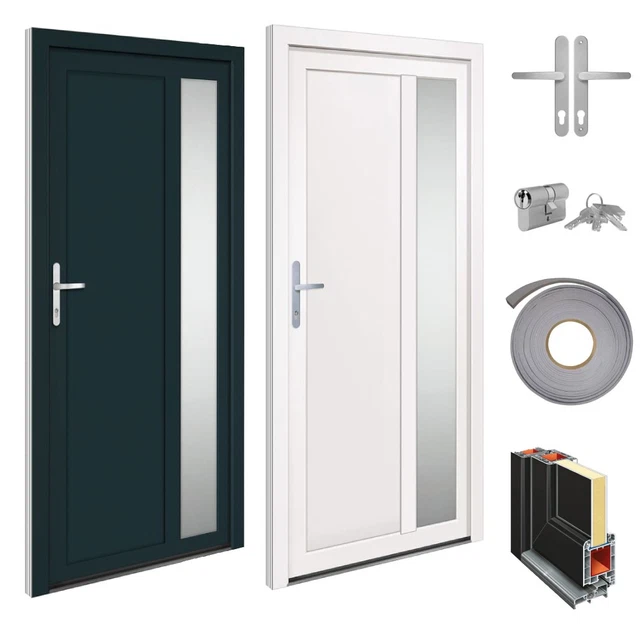 PVC HAUSTÜR AUSSENTÜR Eingangstür Kellertür Nebeneingangstür mit ...