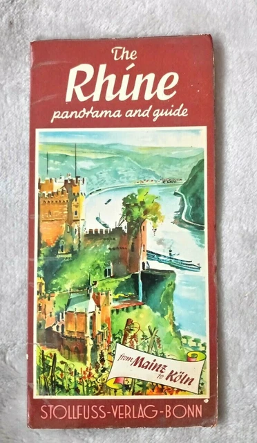 PICTORIAL MAP THE Rhine Panorama and Guide From Maine to Koln Vintage ...