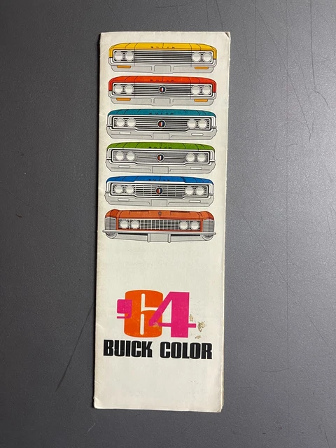 1964 BUICK FULL Line Color Chart Showroom Sales Folder Brochure - RARE ...