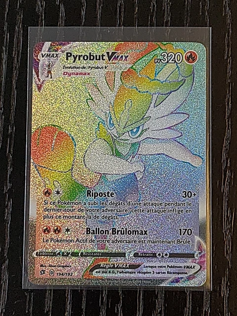 CARTE POKÉMON PYROBUT Vmax 194/192 Épée Bouclier Clash Rebelles EB02 FR ...
