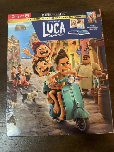 DISNEY PIXAR LUCA Limited Edition 4K + Blu-Ray + Digital +Lithographs ...