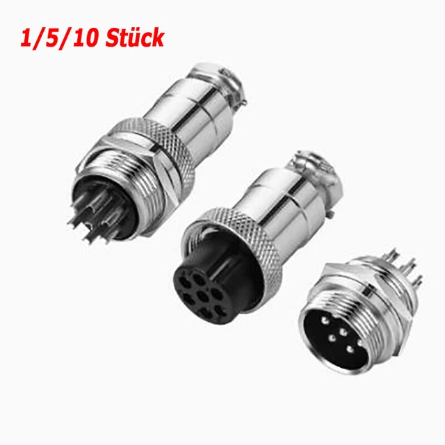 1/5/10 STÜCK GX12 / GX16 Aviation Stecker Stecker & Buchse 2 Pin-10 Pin ...