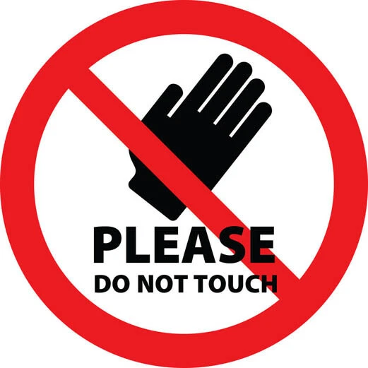 PLEASE DO NOT Touch Digital PDF A4 File Sign Red Round Stop hand Warning 047 £0.99 - PicClick UK