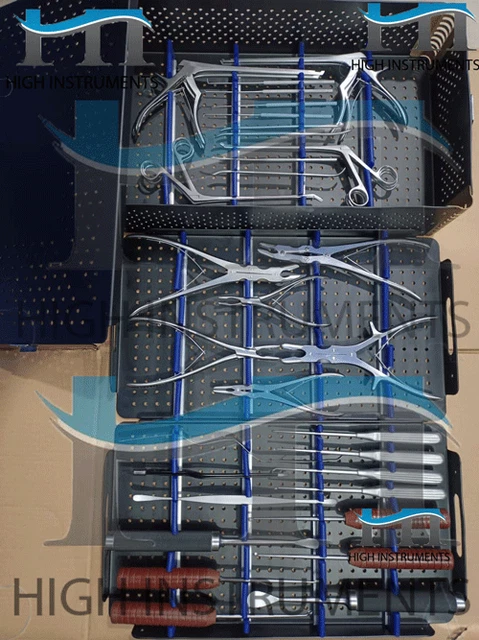 LUMBAR SPINE SURGERY Set with Sterilize Box Orthopedic Instruments ...