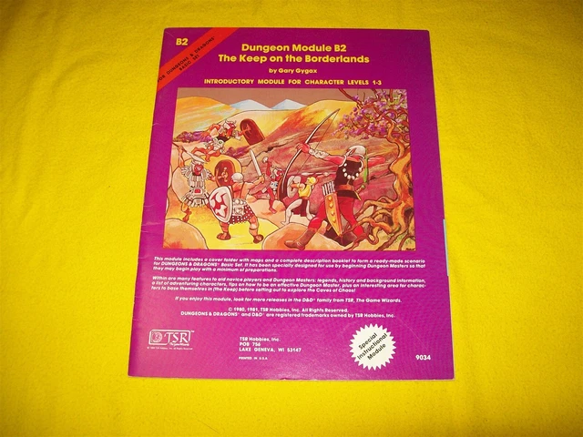 B2 THE KEEP On The Borderlands Dungeons & Dragons Ad&D Tsr 9034 - 4 ...