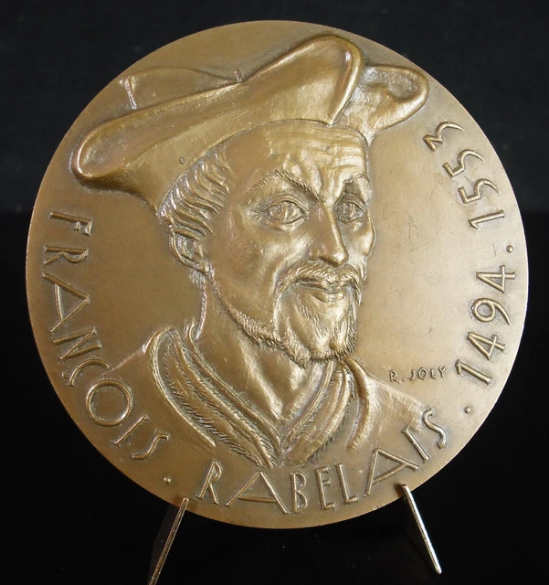 MÉDAILLE FRANÇOIS RABELAIS " O bouteille pleine de mystère" Alcofribas ...