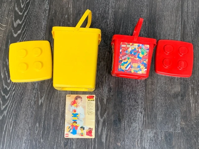 VINTAGE LEGO AND DUPLO Storage EMPTY Tub Box - Boxes Only Red & Yellow ...