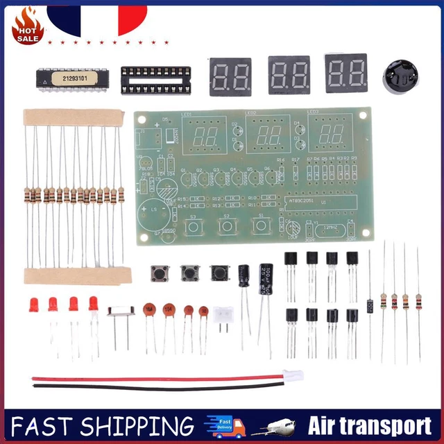 S# AT89C2051 DIGITAL Clock DIY Kit 7-12 V Durable Electronic Clock ...