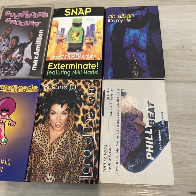 6 90S DANCE Cassette Lot Max-A-Million Snap! Dr Alban Philly Beat ...