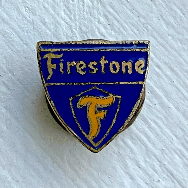 VINTAGE FIRESTONE TIRE blue enamel buttonhole lapel badge pin £12.26 ...