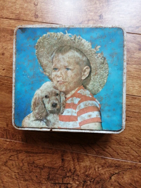 VINTAGE TIN BURTONS Gold Medal Biscuits features boy and dog EUR 11,67 ...