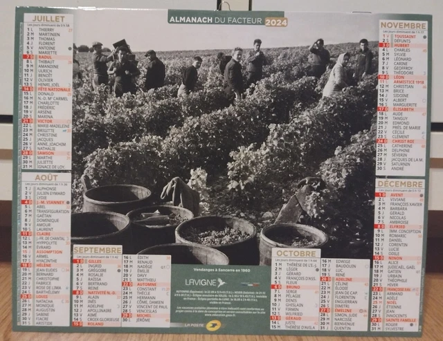 CALENDRIER LA POSTE 2024. Almanach du Facteur. Vieux Métiers EUR 10,00 ...