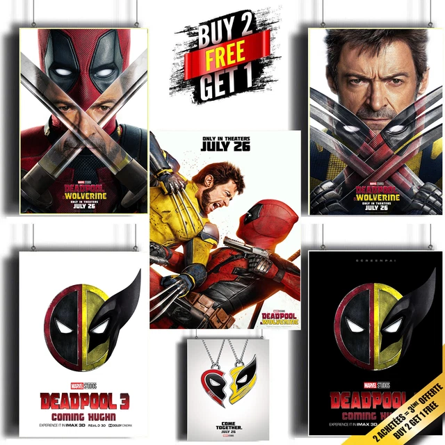 DEADPOOL & WOLVERINE Best Friends 3 Official Poster Movie 2024 £15.58 ...