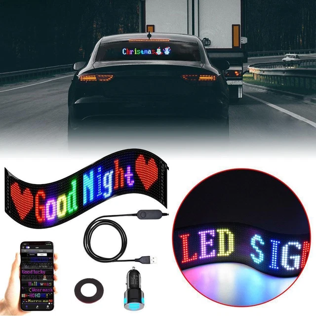 CAR RGB LED Sign Scrolling Message Display Board Screen Programmable ...