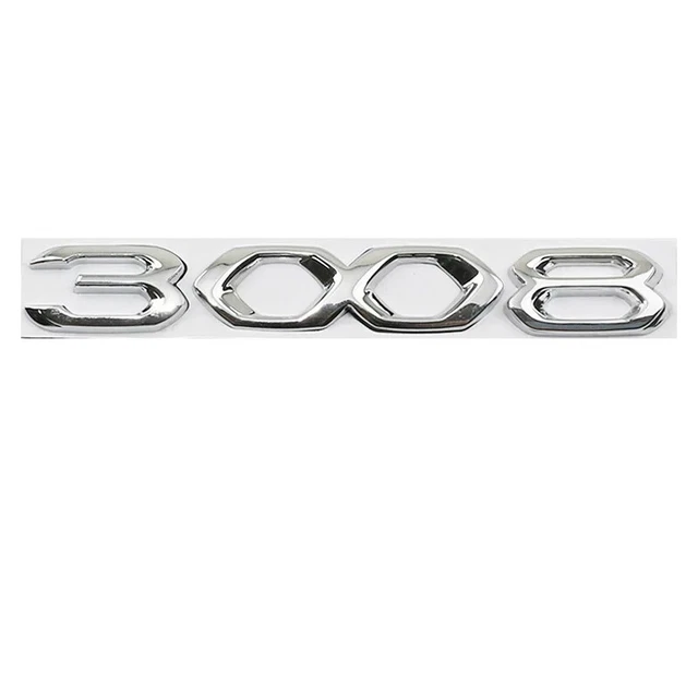 LOGO PEUGEOT 3008 Emblème Chrome Métal Autocollant Arrière Coffre EUR ...