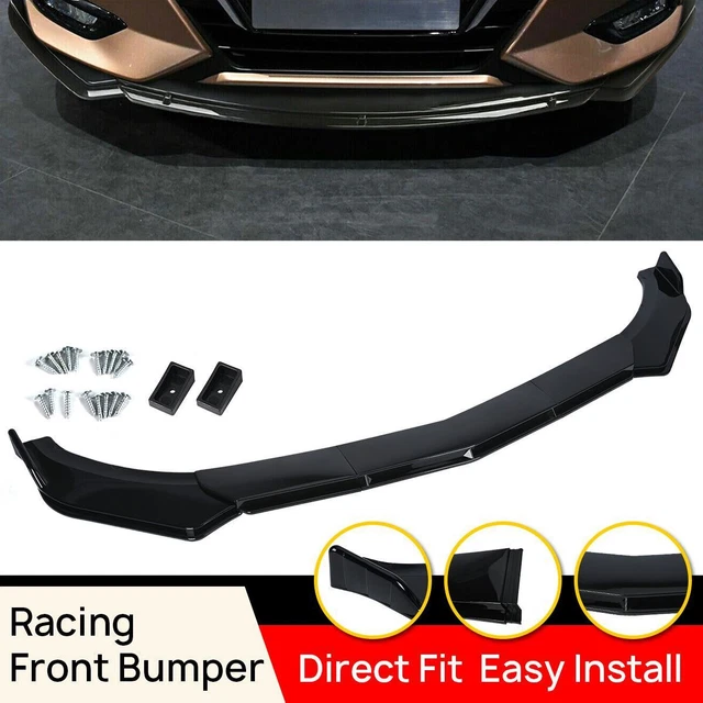 BLACK UNIVERSAL FRONT Bumper Spoiler Lip Body Kit Splitter Chin ...