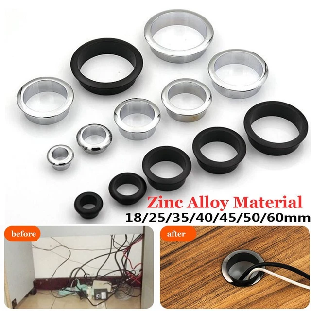OFFICE COMPUTER GROMMET Desk Table Cable Fastener Wire Hole Cover Line ...