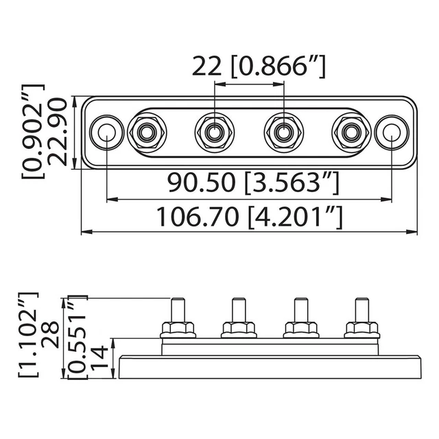ELECTRICAL JUNCTION BLOCK Automotive Nickel-plated Copper Bus Bars ...