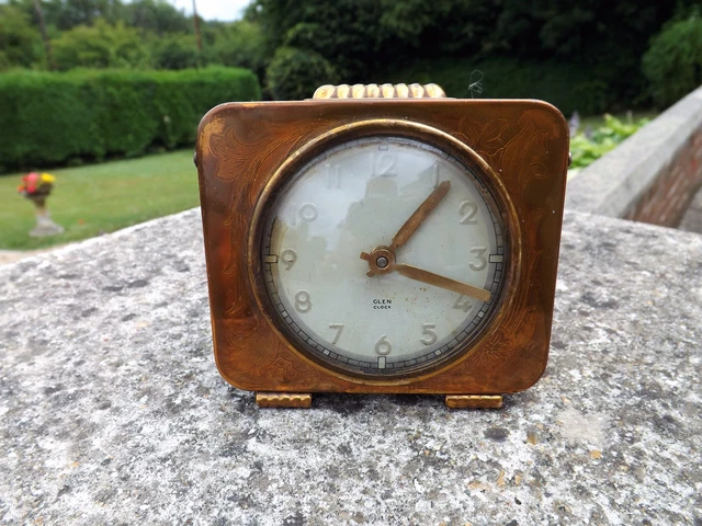 RARE VINTAGE SMALL Glen Clock Lsm Clockwork Clock Made In Scotland Good ...