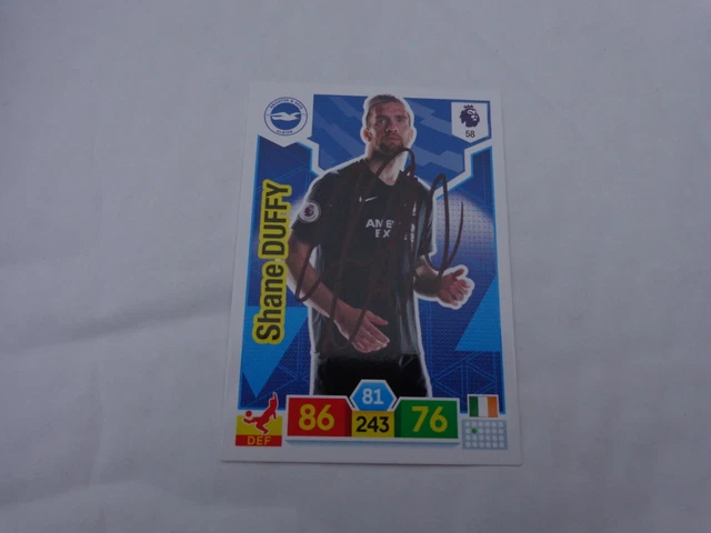 ORIGINALE AUTOGRAFATO SHANE Duffy Brighton Premier League Adrenalyn ...