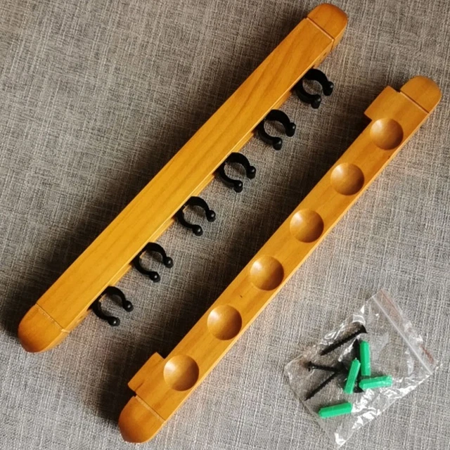 PLATZEFFIZIENT HOLZ BILLARD Pool Queue Gestell Halter 6 St?cke ...