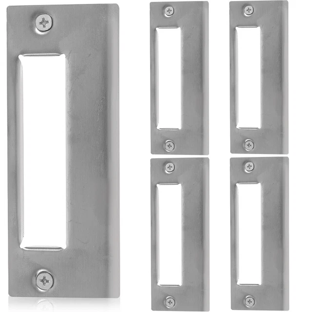 5 PCS DEAD Bolt Door Lock Cover Plates Large Long Lipped Strike Guide ...