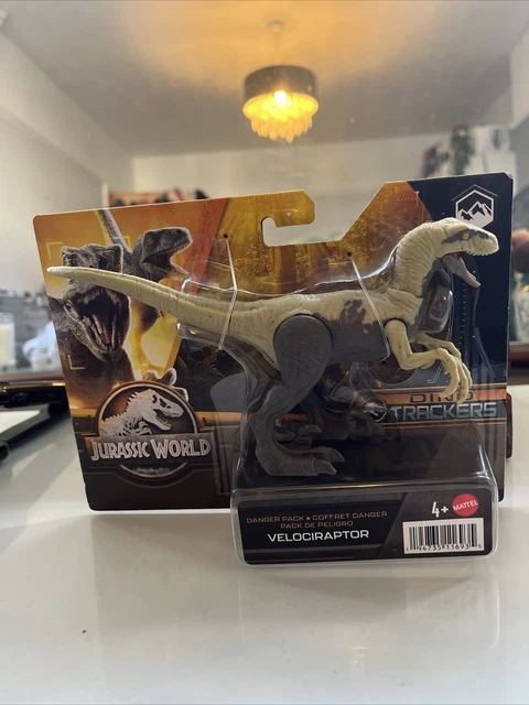 MATTEL JURASSIC WORLD Danger Pack Velociraptor Dino Trackers Dinosaur ...
