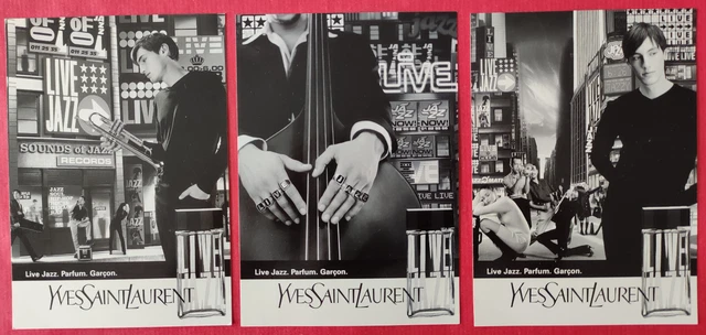 CARTE POSTALE PUBLICITAIRE Parfum Garçon Yves SAINT LAURENT LIVE JAZZ ...