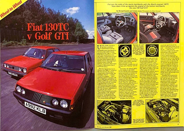 AUTOCAR MAGAZINE 16-JUN-84 - Fiesta XR2, Fiat Strada 130TC, VW Golf GTi ...