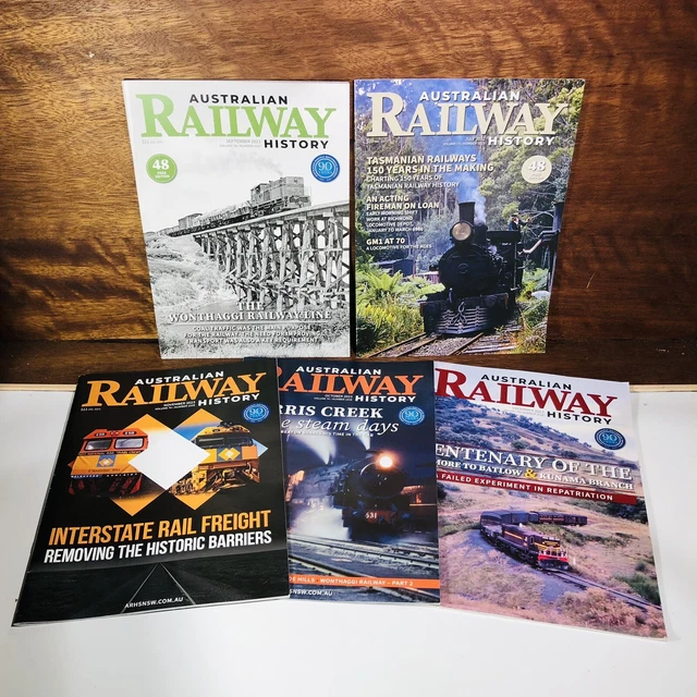 5 X AUSTRALIAN Railway History Magazine July 2022 & Sept To Dec 2023 ...