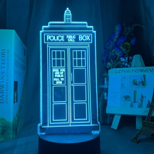 DOCTOR WHO STYLE LED Night Light Table Lamp Xams Gift 7Color 3D Tardis ...