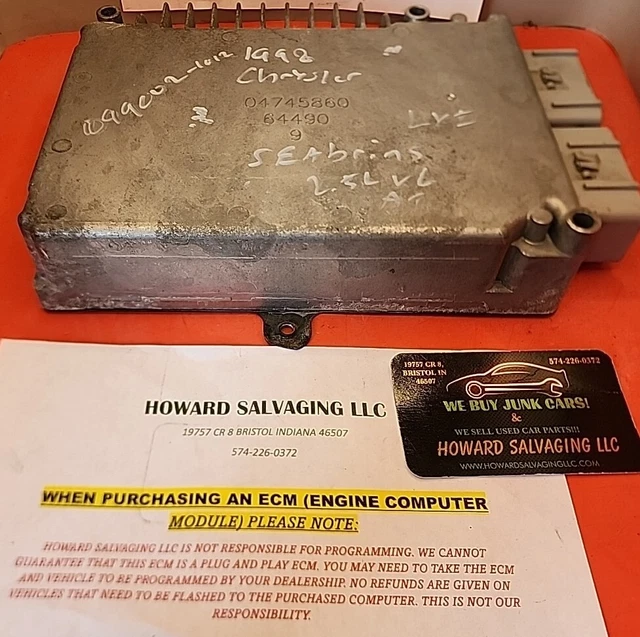 1998 CHRYSLER CIRRUS Engine Control Module ECM ecu Computer 04745860 ...