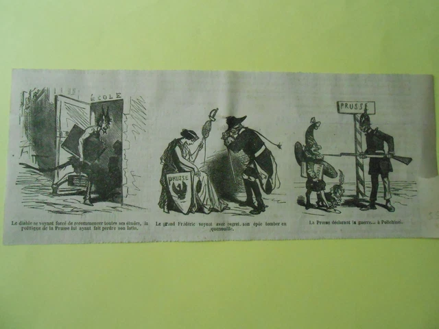 CARICATURE VIGNETTES 1855 - Le Diable se voyant forcé de recommencer ... CARICATURE VIGNETTES 1855 - Le Diable se voyant forcé de recommencer ...