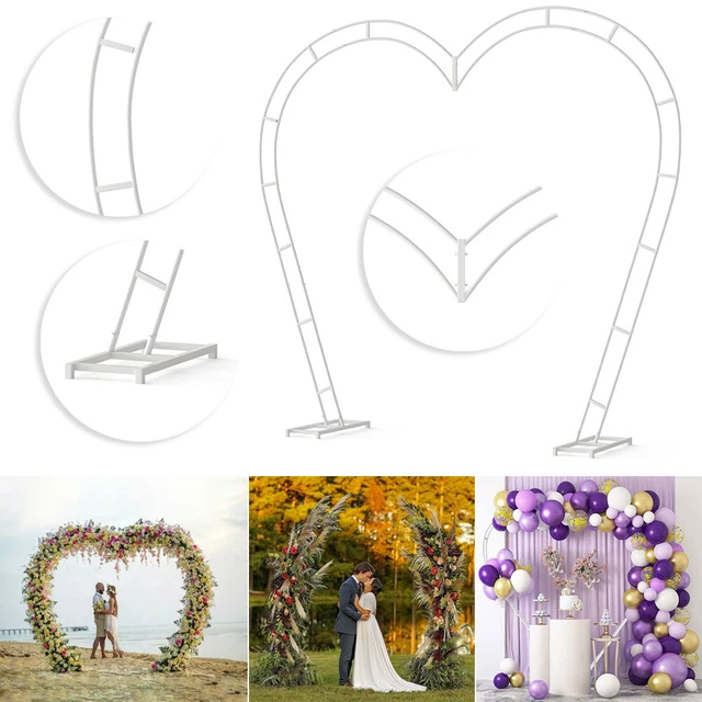 HEART SHAPE METAL Wedding Arch Frame Garden Party Stand Backdrop Flower ...