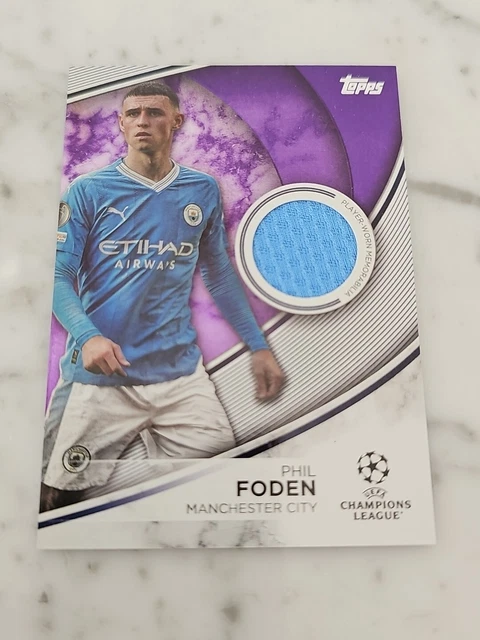 2023-24 TOPPS UCC FLAGSHIP Phil Foden Patch Manchester City 299/299 £0. ...
