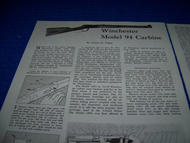 WINCHESTER MODEL 94 (.30/.32/.30-.30) Carbine..takedown/Exploded View ...