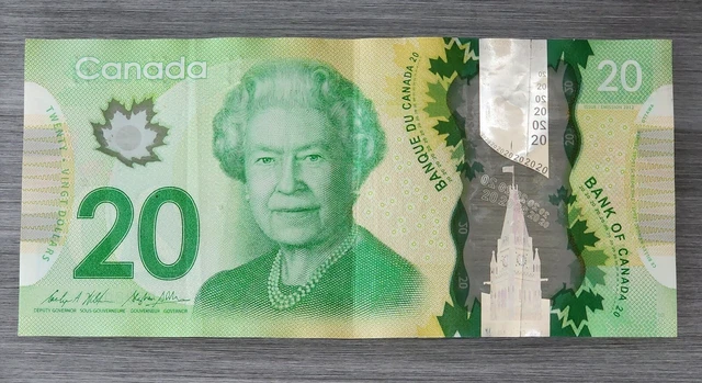 2012 CANADIAN BANKNOTE $20 Twenty Dollar Poly Birthday Serial Number ...