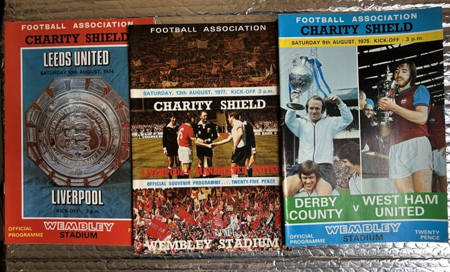 CHARITY SHIELD: LEEDS v Liverpool '74/Liverpool v Man U '77/Derby v ...