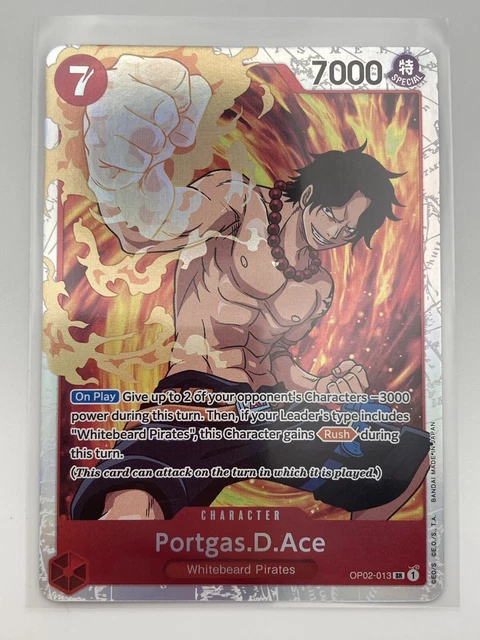 PORTGAS D. ACE Manga ONE PIECE TCG Japanese Paramount War OP02-013 SR Card £450.00 - PicClick UK
