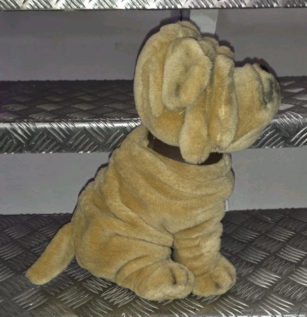 VINTAGE LARGE WRINKLY Dog Plush Soft Toy Shar Pei Style Stuffed Animal ...