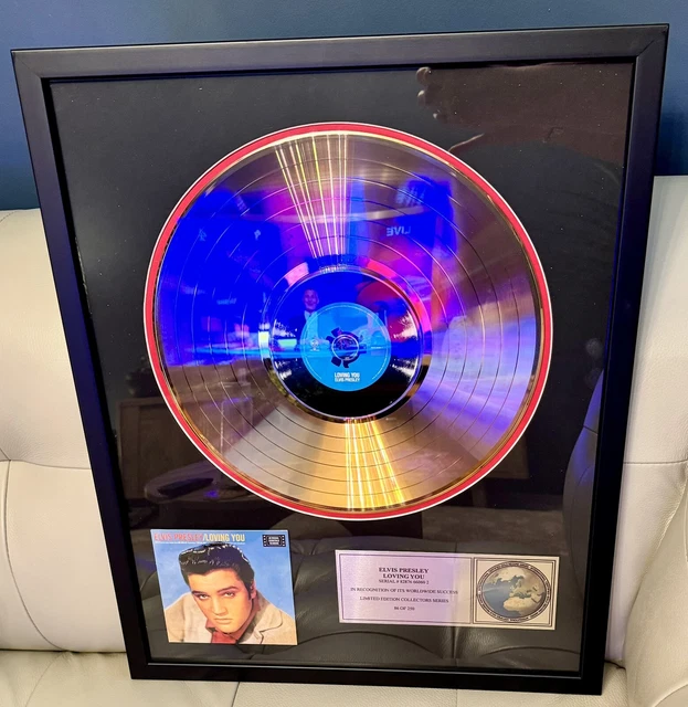ELVIS PRESLEY - Limited Edition Gold Disc LP Vinyl Record Award £150.00 ...