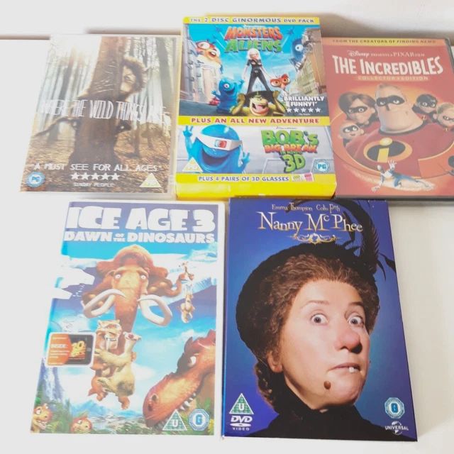 DVD FAMILY MOVIE Bundle x 6 Children's Films Nanny McPhee Ice Age ...