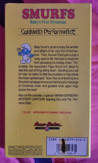 SMURFS BABY'S FIRST Christmas Vhs Hanna-Barbera Cartoon *Sealed* £8.69 ...