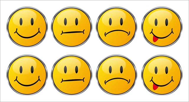 AUFKLEBER 2 X 4 Stück"Smileys" Sticker, Tuning, Oldschool, fun, face ...